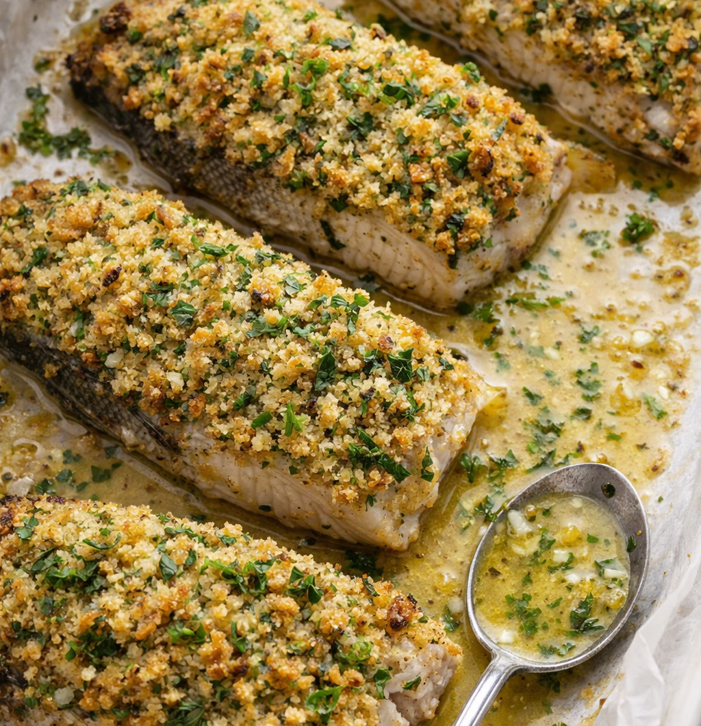 Panko Crusted Snapper with Lime Butter Drizzle